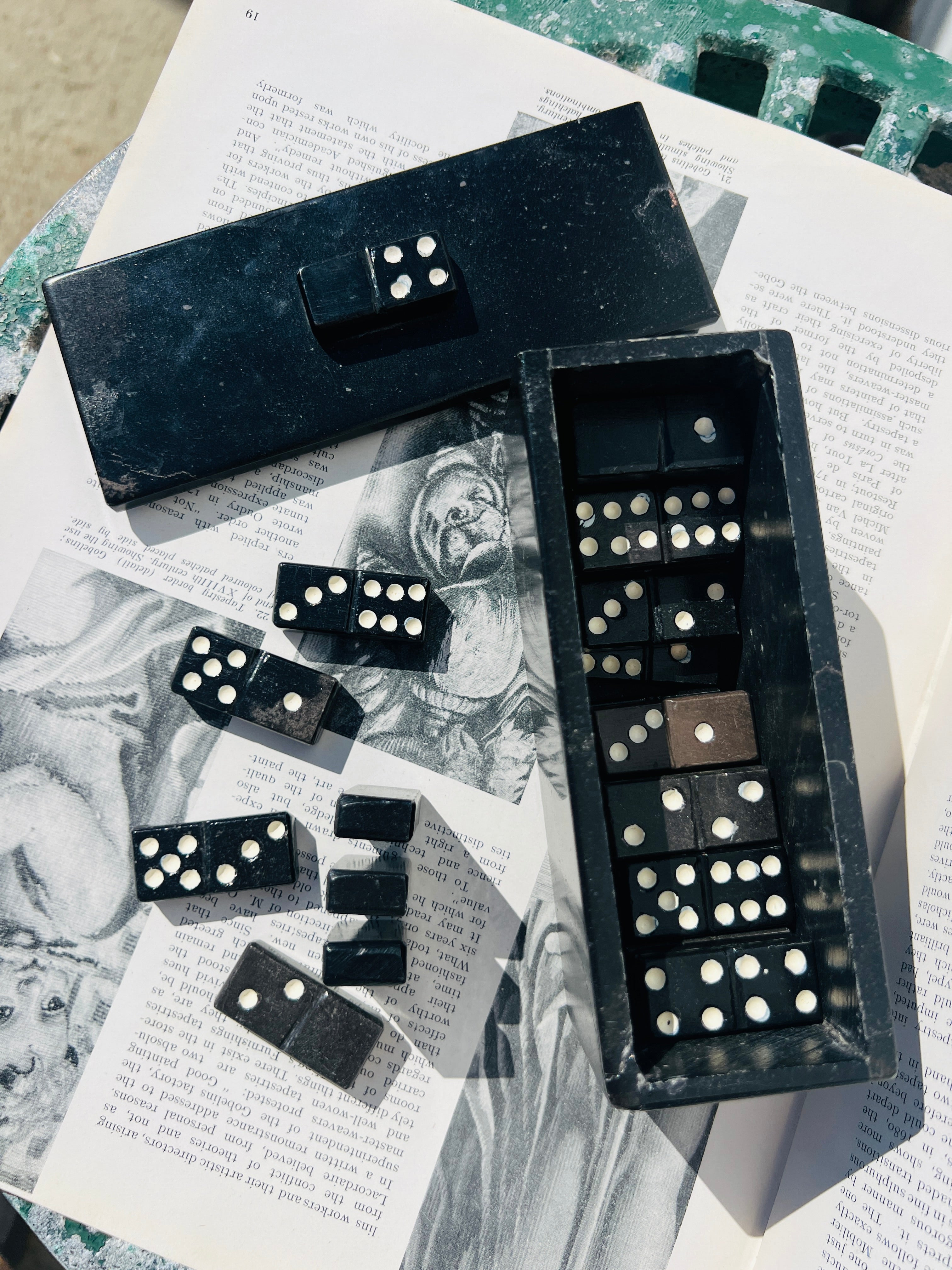 1950's Black Onyx Stone Domino Set – The Atomic Shop